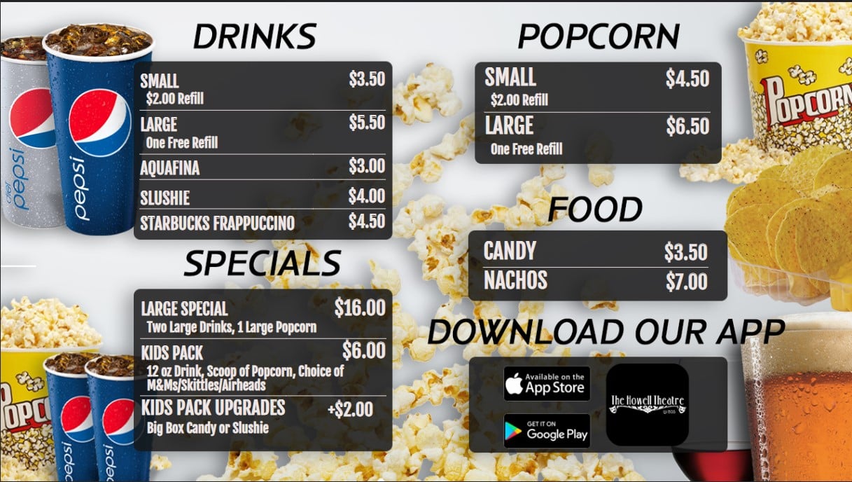 Menu Prices Howell Theatre Smithfield Menu Prices Howell Theatre Smithfield