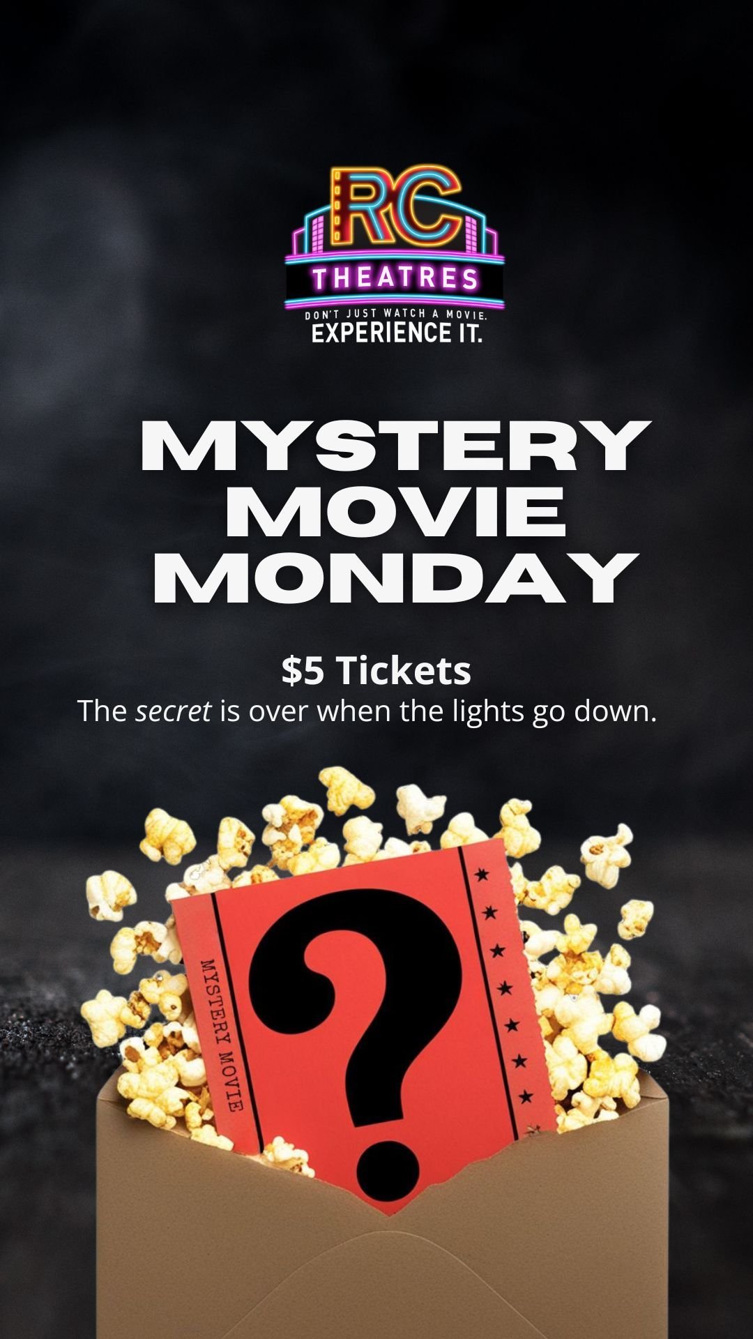 R/C Mystery Movie Monday Showtimes & Tickets — RC Theatres