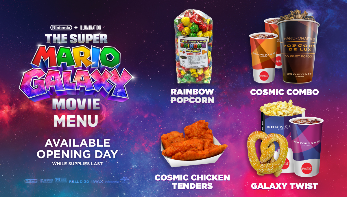The Super Mario Galaxy Menu items at Showcase Cinemas — Showcase ...