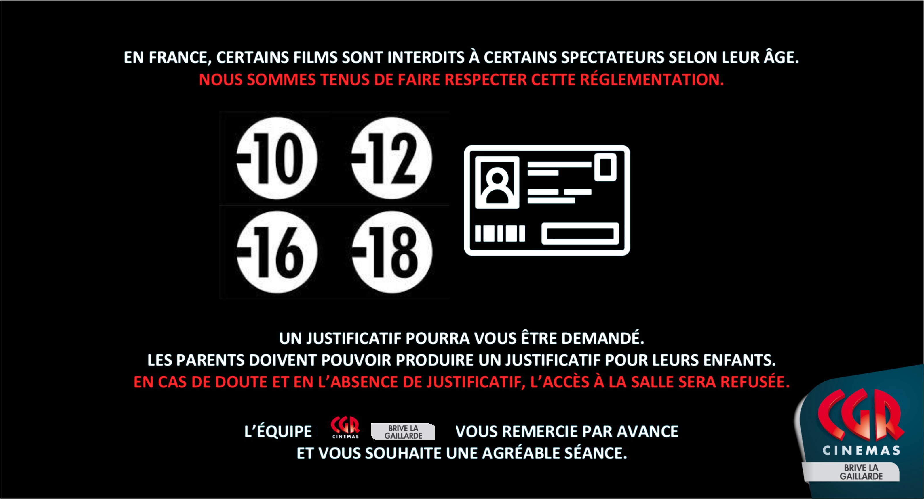 FILMS AVEC INTERDICTIONS — CGR